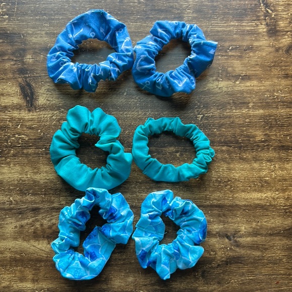 Hand Crafted | Accessories | 6 Scrunchies Hand Made Turquoise | Poshmark